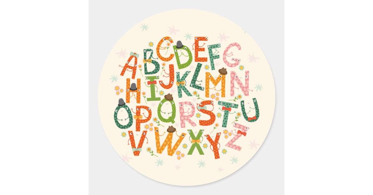 Colorful funny alphabet letters Classic Sticker | Zazzle