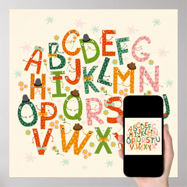 Colorful funny alphabet letters poster | Zazzle