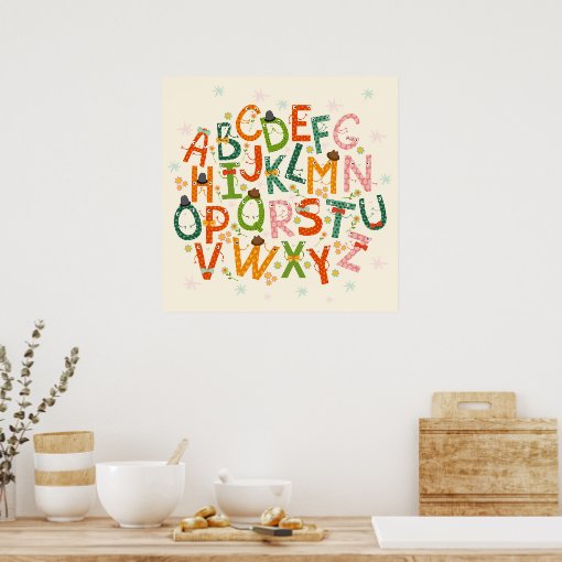 Colorful funny alphabet letters poster | Zazzle
