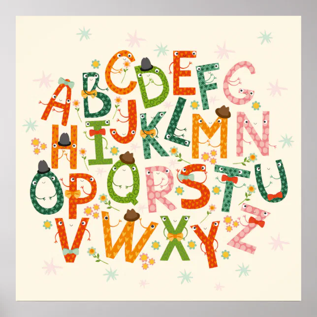 Colorful funny alphabet letters poster | Zazzle