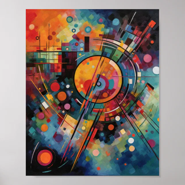 Colorful Galaxy Abstract Painting Poster | Zazzle
