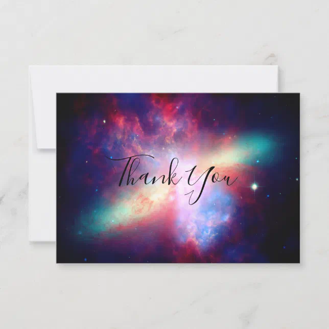 Colorful Galaxy Thank You Card | Zazzle