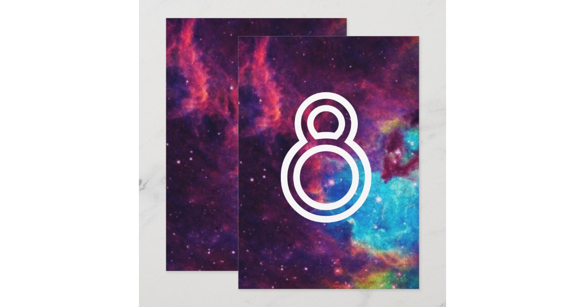Colorful Galaxy Wedding Table Numbers | Zazzle