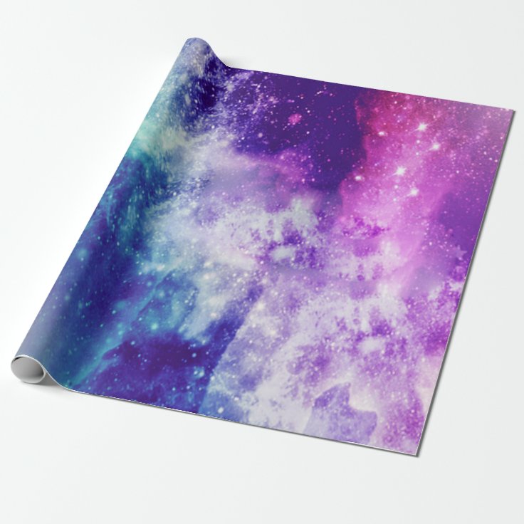 Colorful Galaxy Wrapping Paper | Zazzle