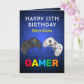 Colorful Gamer Video Game Personalized Birthday Card | Zazzle