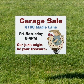 Colorful Garage Sale Yard Sign | Zazzle