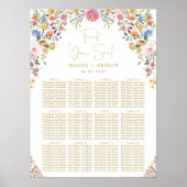 Colorful Garden Flowers Wedding Seating Chart | Zazzle
