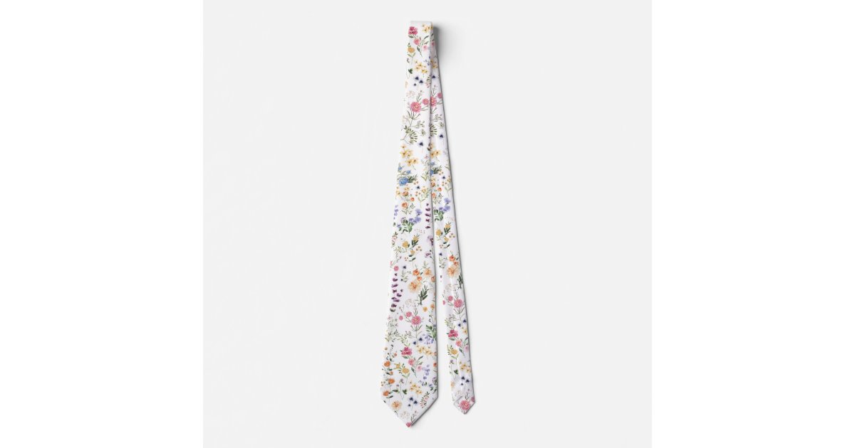 Colorful Garden Flowers Wildflower Spring Meadow Neck Tie | Zazzle