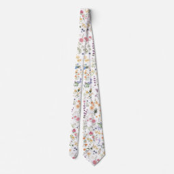 Colorful Garden Flowers Wildflower Spring Meadow Neck Tie | Zazzle