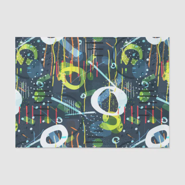 Colorful geometric abstract shapes pattern tissue paper | Zazzle