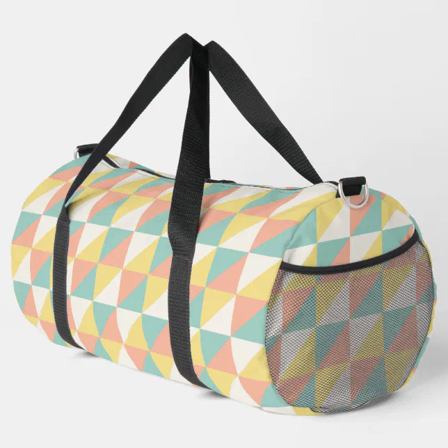 Colorful Geometric Abstract Triangle Pattern Duffle Bag | Zazzle