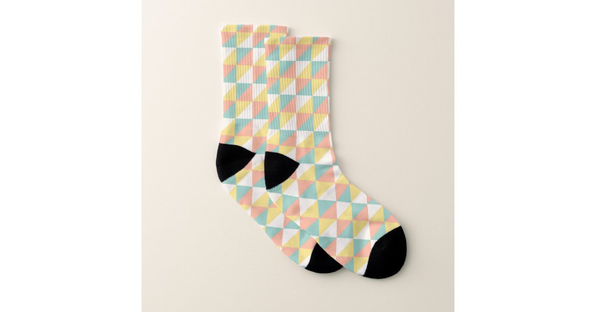 Colorful Geometric Abstract Triangles Pattern Socks | Zazzle