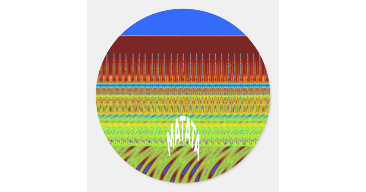 Colorful Geometric Motif Art Print Classic Round Sticker | Zazzle