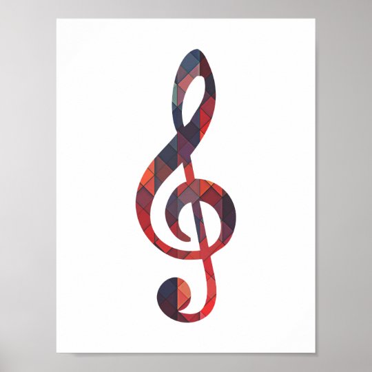 Colorful Geometric Music Note Poster | Zazzle.com
