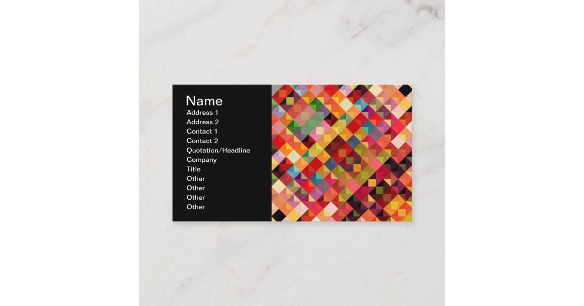 Colorful Geometric Pattern Fine Art Business Card | Zazzle