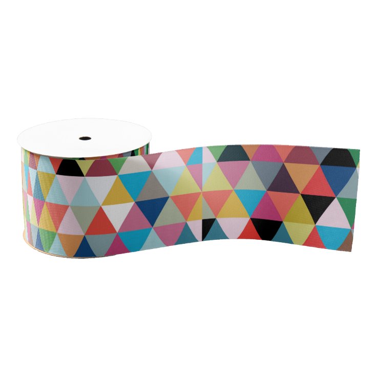 Colorful Geometric Patterned Ribbon | Zazzle