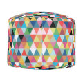 Colorful Geometric Patterned Round Pouf | Zazzle
