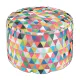 Colorful Geometric Patterned Round Pouf | Zazzle