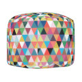 Colorful Geometric Patterned Round Pouf | Zazzle