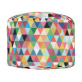 Colorful Geometric Patterned Round Pouf | Zazzle