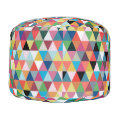 Colorful Geometric Patterned Round Pouf | Zazzle