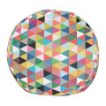 Colorful Geometric Patterned Round Pouf | Zazzle