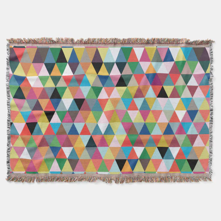 Colorful Geometric Patterned Throw Blanket | Zazzle