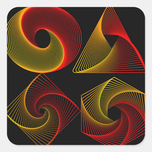 Colorful Geometric Shapes Stickers | Zazzle