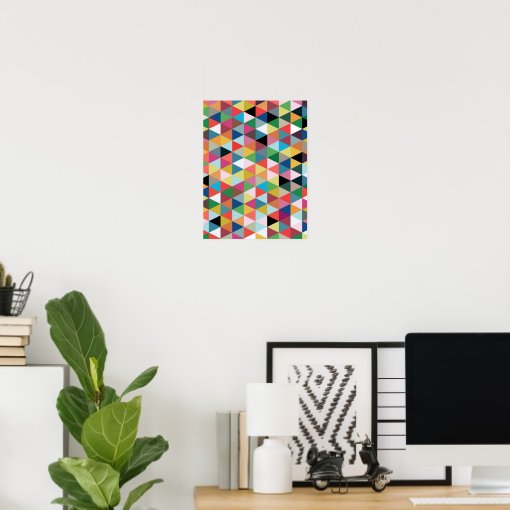 Colorful Geometric Triangle Patterned Poster | Zazzle
