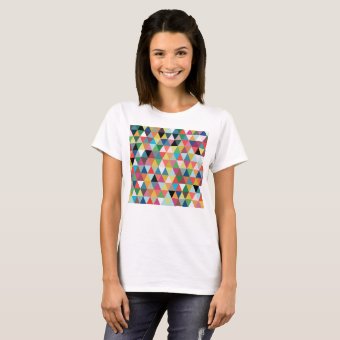 Colorful Geometric Triangle Patterned T-Shirt | Zazzle