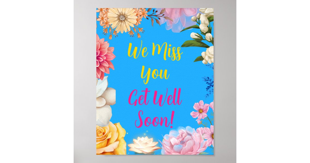 colorful get well soon poster | Zazzle