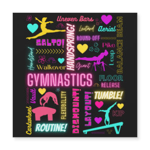 Gymnast Colorful Letters Fabric | Zazzle