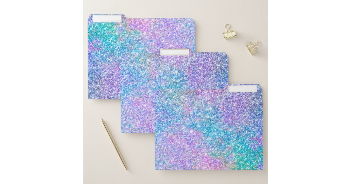 Colorful glitter and sparkles pattern file folder | Zazzle