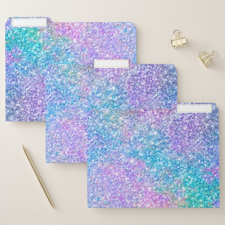 Colorful glitter and sparkles pattern file folder | Zazzle