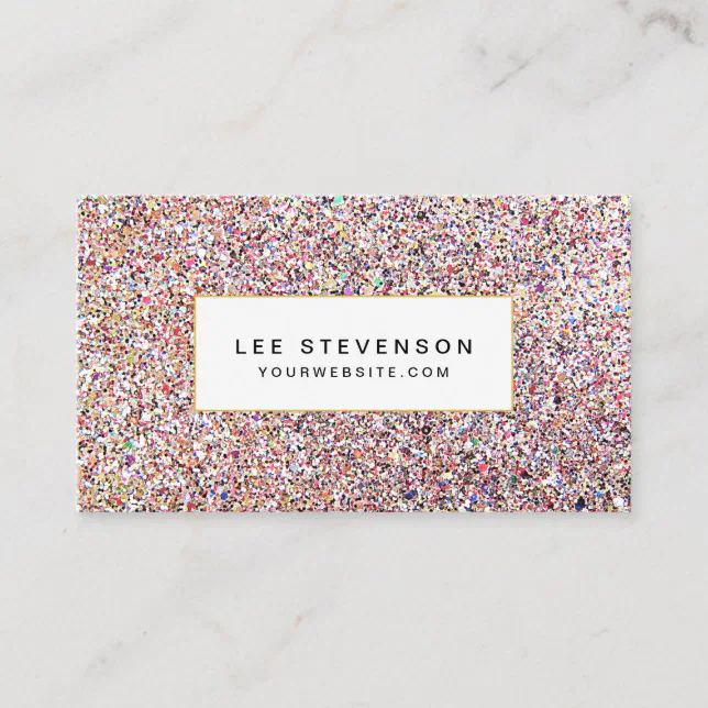 Colorful Glitter Business Card | Zazzle