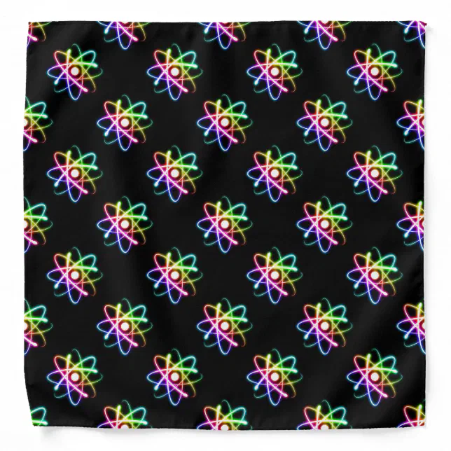 Colorful Glowing Atom Pattern | Geek Gift Bandana | Zazzle
