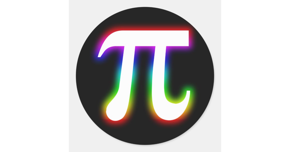 Colorful Glowing Pi | Math Classic Round Sticker | Zazzle