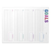 Colorful Goal Tracking Notepad | Zazzle