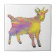 Colorful goat watercolor ceramic tile | Zazzle