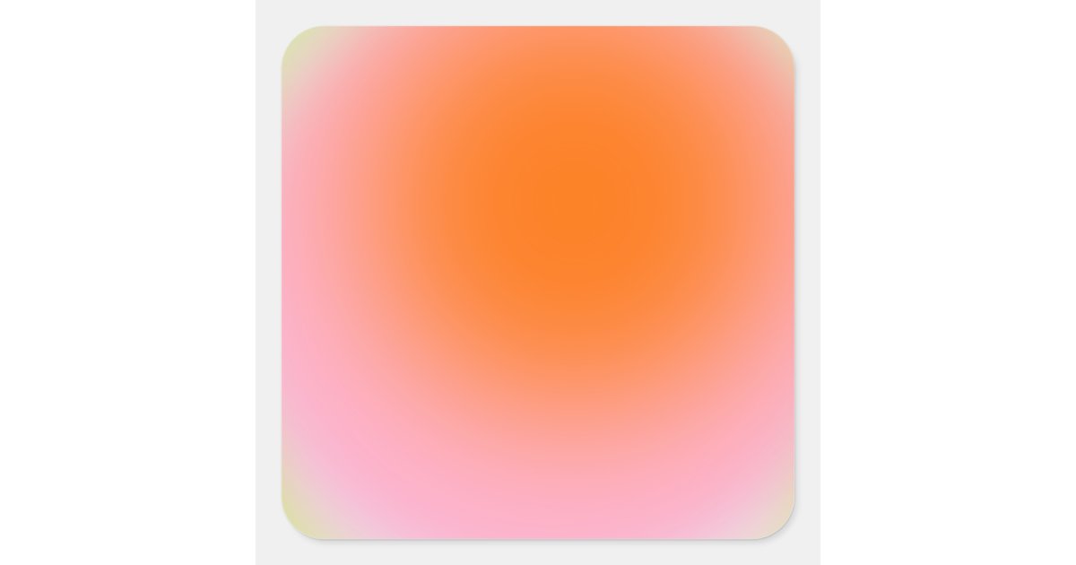 Colorful Gradient Lime Green Pink Orange Square Sticker | Zazzle