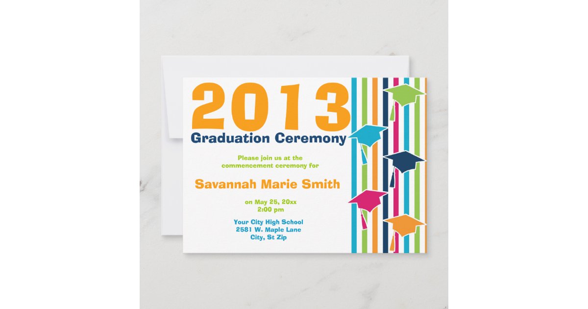 Colorful Graduation Ceremony Invitations | Zazzle