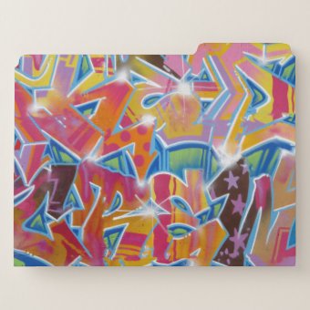 Colorful Graffiti Design File Folders Set | Zazzle
