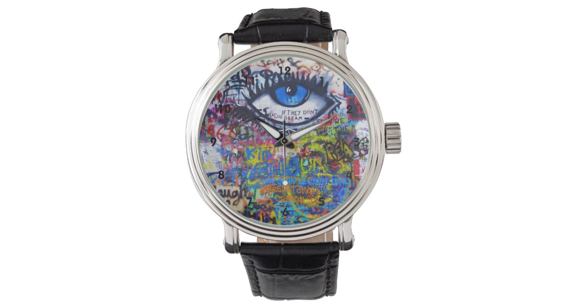 Colorful graffiti street art watch | Zazzle