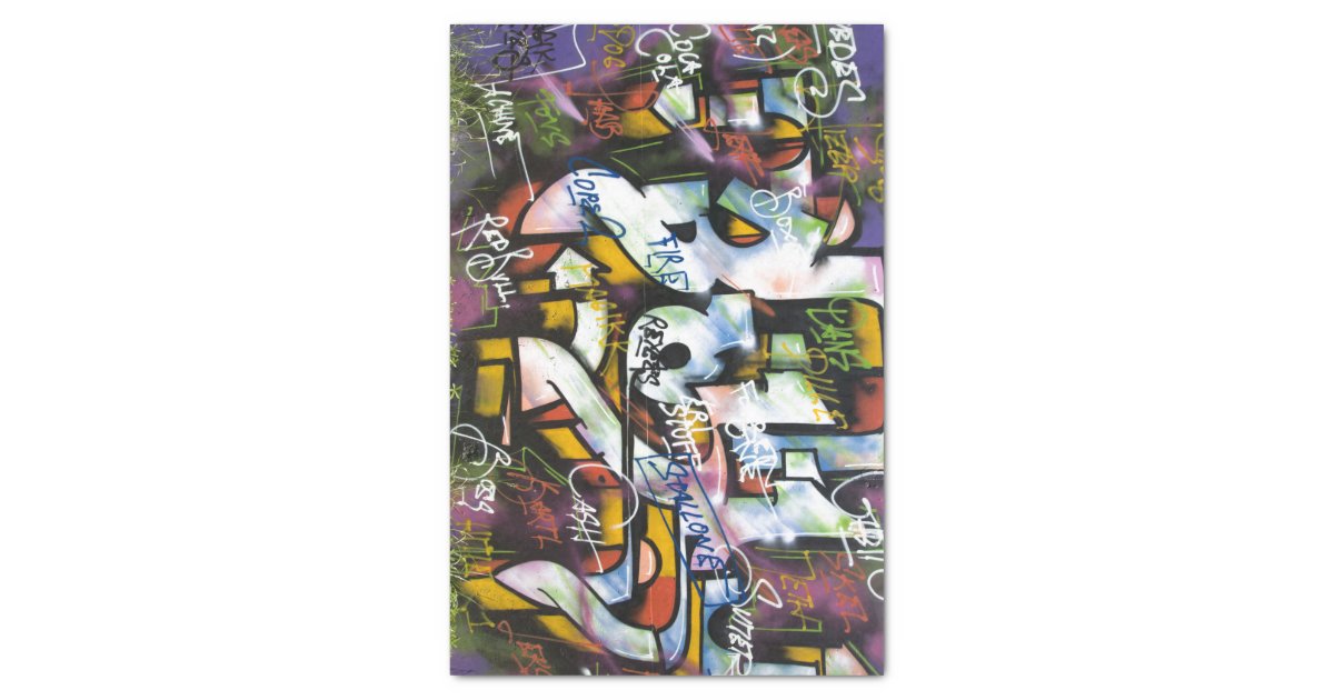Colorful Graffiti Words Tissue Paper | Zazzle