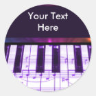 Grand Piano Keyboard & Notes Classic Round Sticker | Zazzle.com