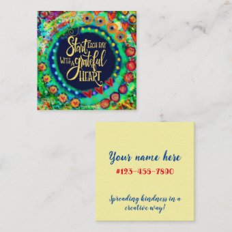 Colorful Grateful Inspirivity Contact Card | Zazzle