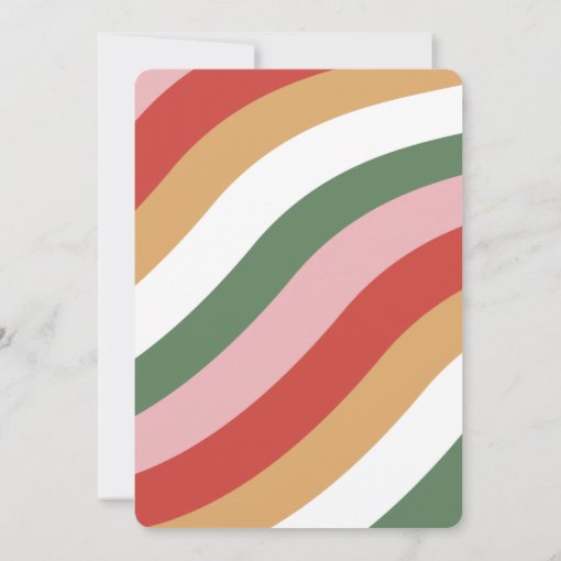 Colorful Groovy Retro Christmas Party Invitation | Zazzle