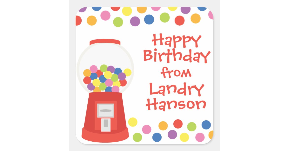 Colorful Gumballs Personalized Stickers | Zazzle