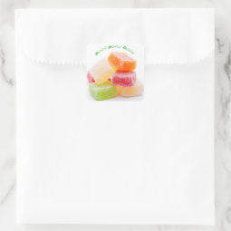 Colorful Gummy Square Sweets Square Sticker | Zazzle