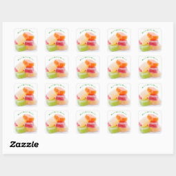 Colorful Gummy Square Sweets Square Sticker | Zazzle